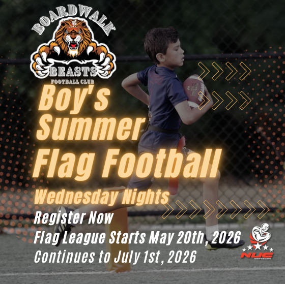 NUC Boardwalk Beasts Boys Flag Football League U6, U8, U10, U12 | NUC ...